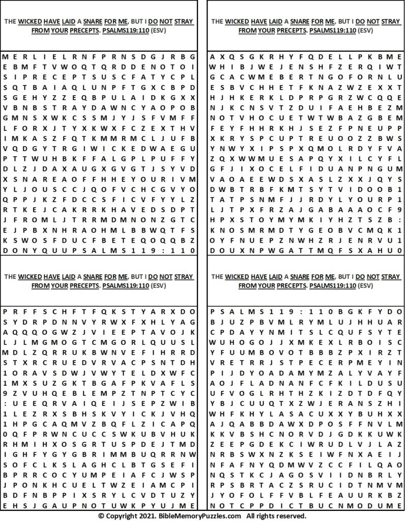 ESV-WS-19-Psal-119-110-0 – Bible Memory Puzzles